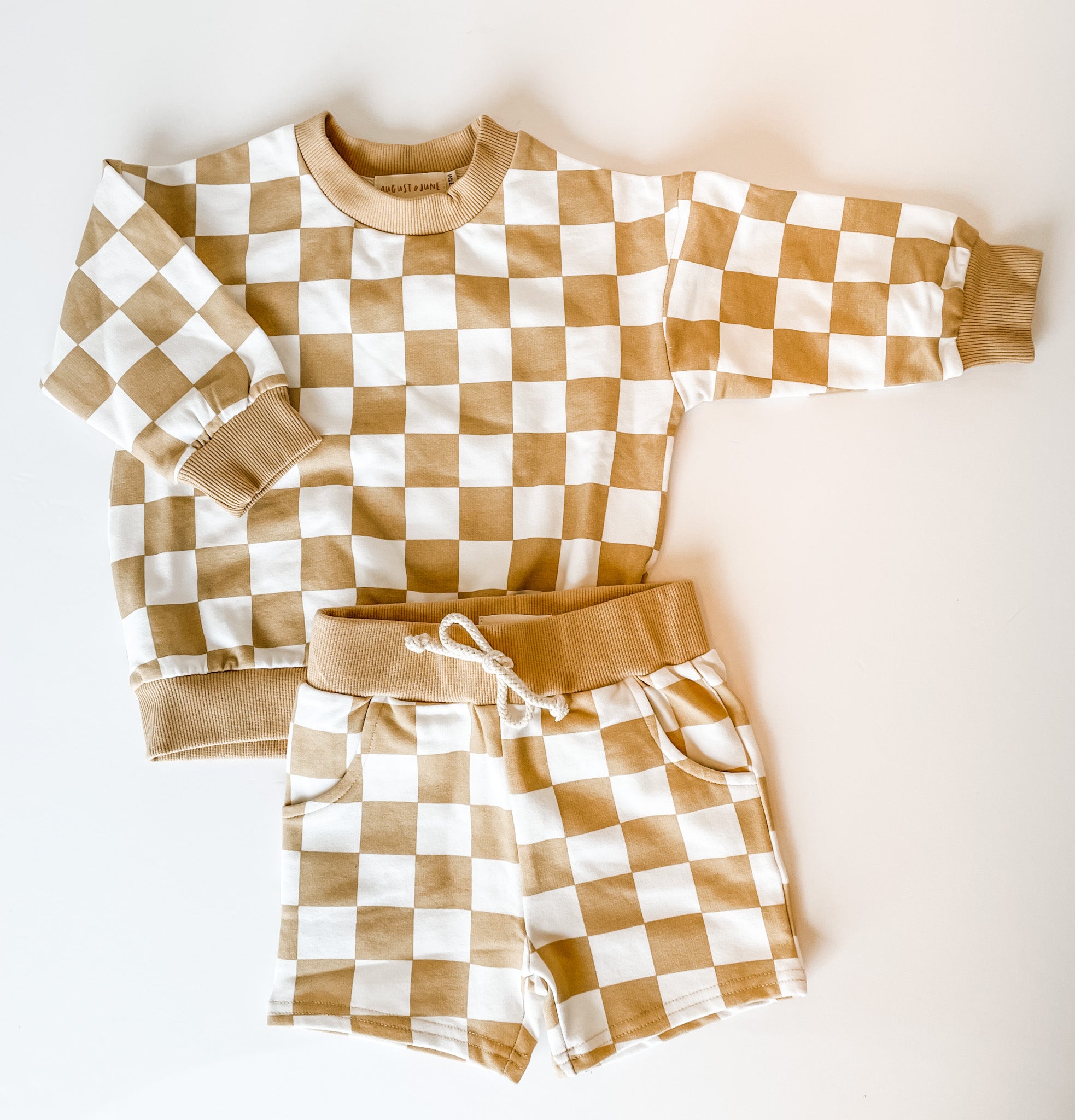 Organic Tan Checker Set – Carrot Sticks